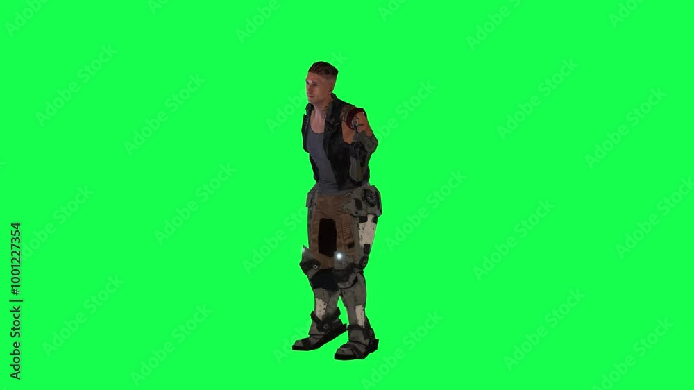Military warrior soldier dancing after victory from right angle on ...