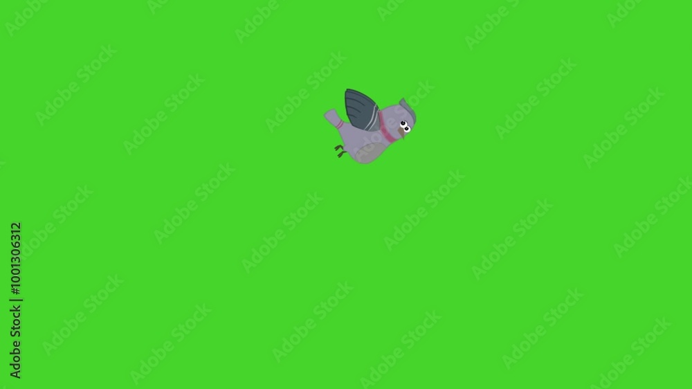 2d animated character of A fat bird flying in the sky and flapping from ...