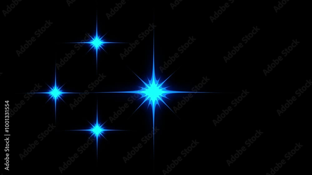 Twinkling stars animation, white cartoon, flat, vector, doodles style ...