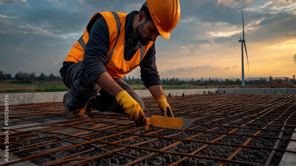 Structural engineer designing a reinforced concrete foundation for a ...