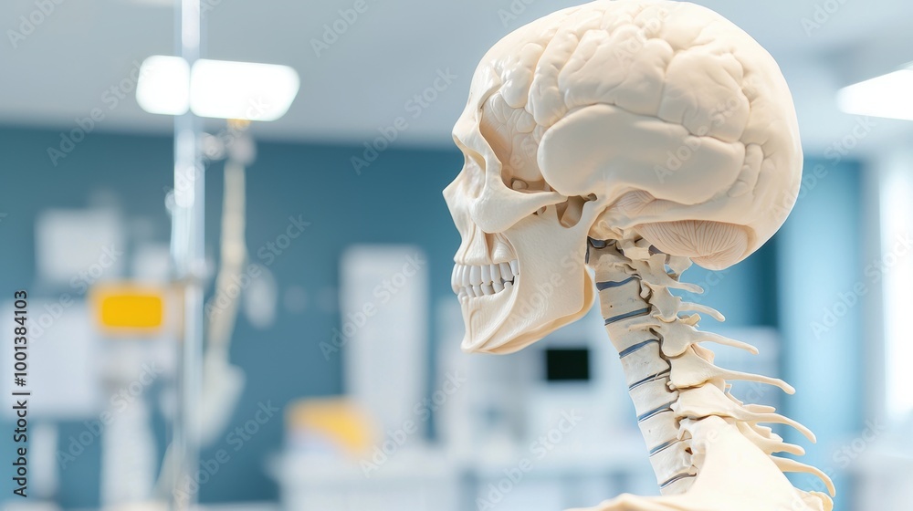 Human skeleton model in gross anatomy room A detailed human skeleton ...