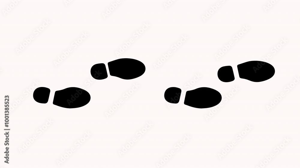 Animated Step footprints paths. footstep prints and shoe steps . shoe tread footprints vector ...