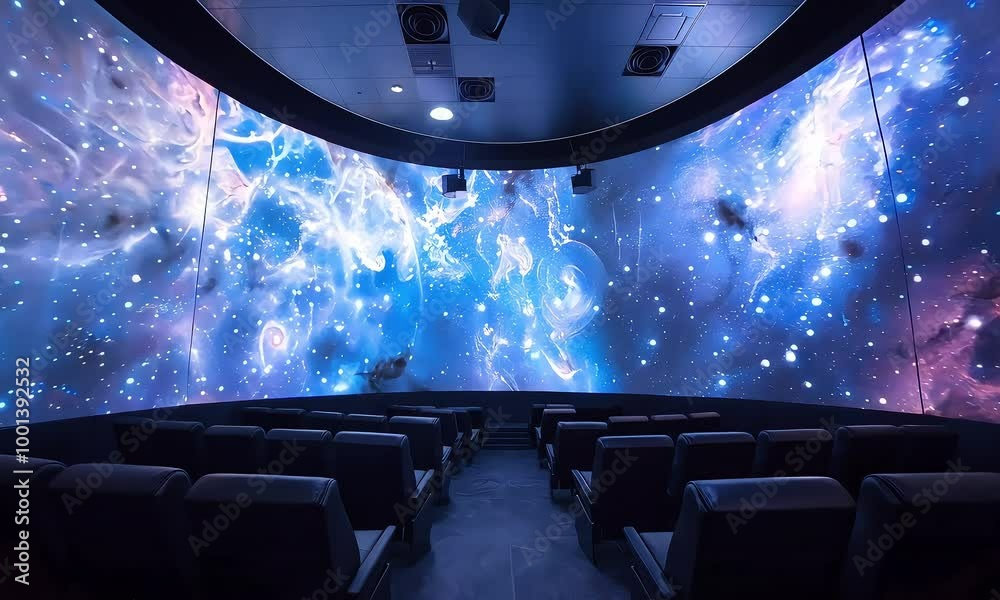 Immersive Space Experience: A futuristic cinema with a curved screen ...