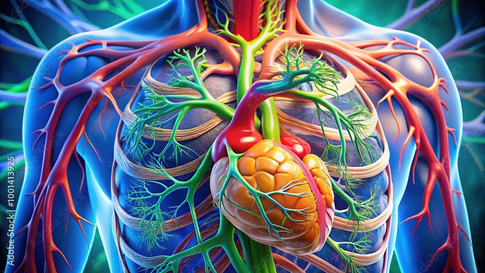 Anatomical illustration of para aortic lymph node highlighting its ... Anatomical illustration of para aortic lymph node highlighting its ...