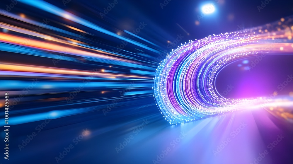 Abstract technology background of high speed global data transfer ...