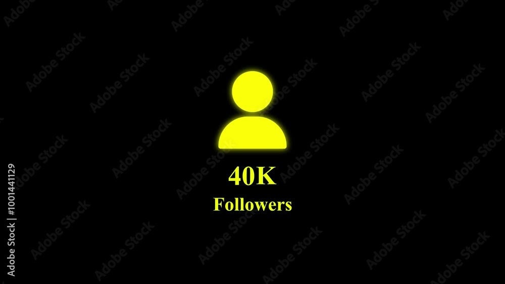 3D animation follower Icon Counter Counting Up on white and Green ...