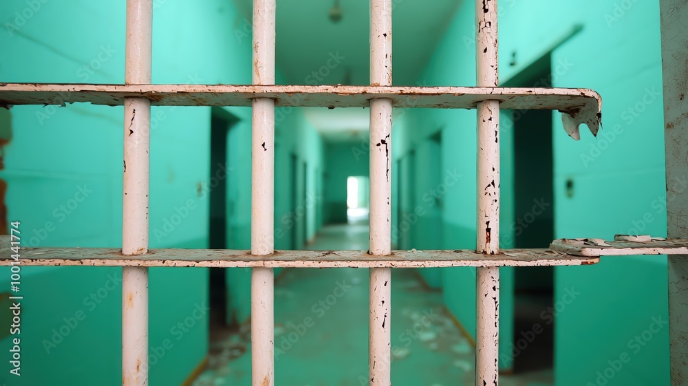 Creepy old prison with broken bars and empty cells, left to rot in ...
