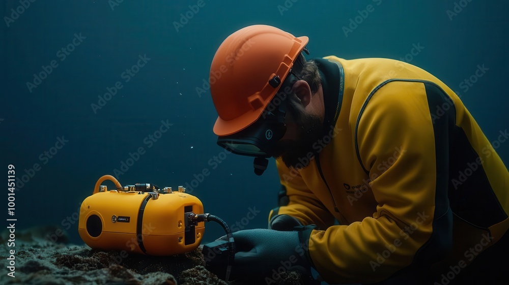 Robotics engineer designing underwater robots for pipeline inspection ...
