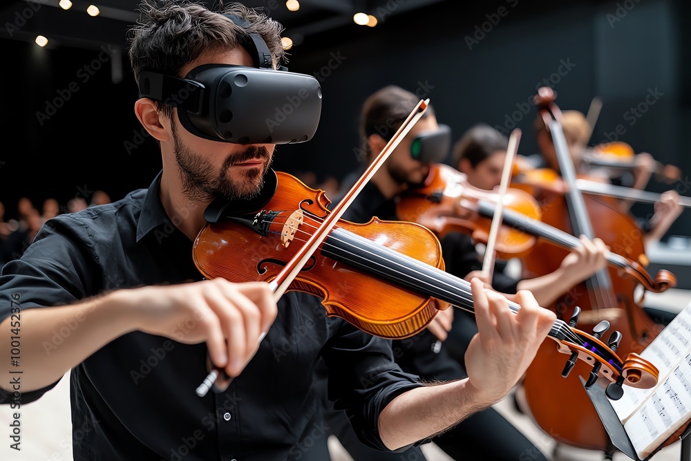 Digital 3D string quartet, where users can interact with the violin ...
