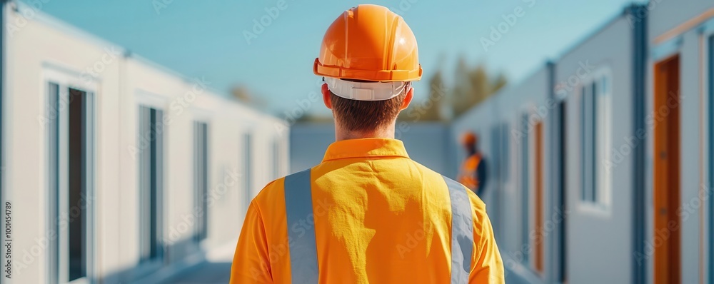 Project engineer overseeing the installation of prefabricated modules ...