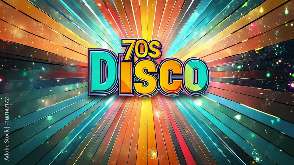 Vidéo Stock Retro 70s disco video background with bright orange and bold stripes radiating ...