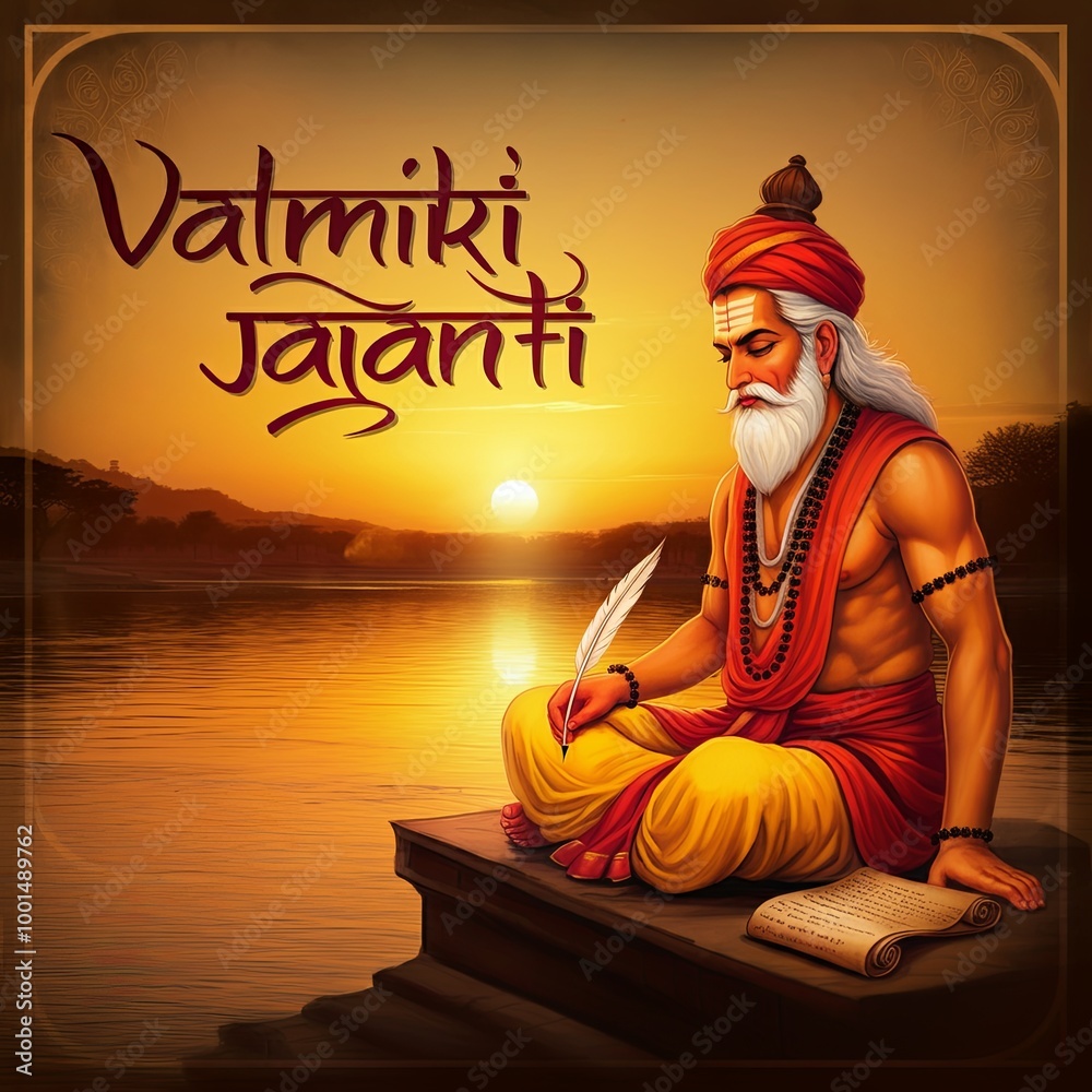 Happy Valmiki Jayanti, Valmiki teaching his disciples in the scenes ...