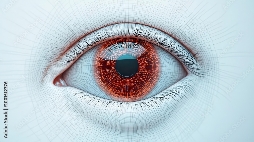Technical rendering of an advanced bionic eye implant, Engineering ...
