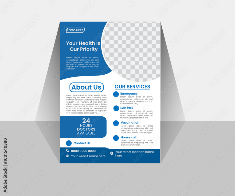 Vetor de flyer design corporet templet . medical flyer design. modern ...