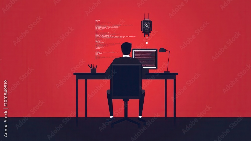 Developer refactoring legacy code, time machine and code history, flat ...