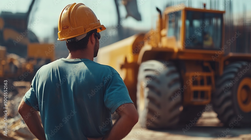 construction machinery worker outdoor machinery in manufacturing ...