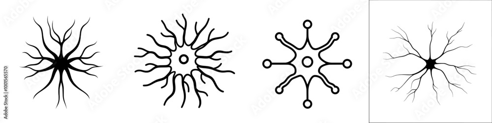 The Neuron Structure Icon is a thin line illustration ideal for ...