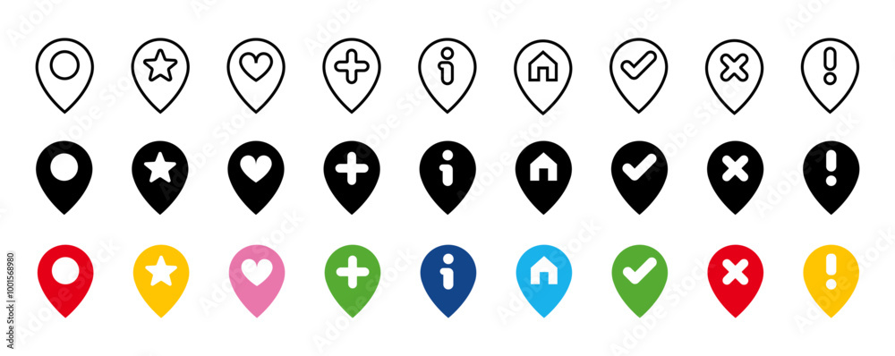 location pin icon. destination modern map markers gps destination flat ...