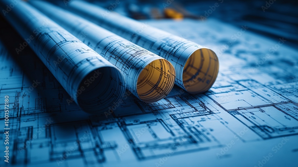 architectural blueprint of an apartment building project plan ...
