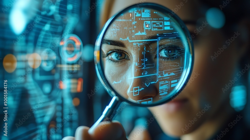 Know your customer KYC concept Person use magnifying glass focus to ...