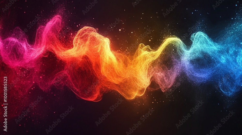 dynamic spectrum analysis of sound waves featuring colorful ...