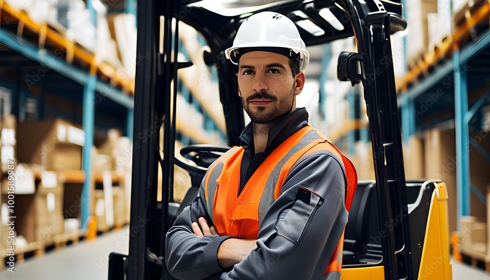 Warehouse forklift operators showcasing teamwork and professionalism in ...