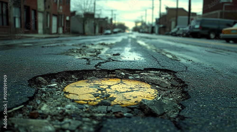 city roads showing signs of urban decay with deteriorating streets and ...