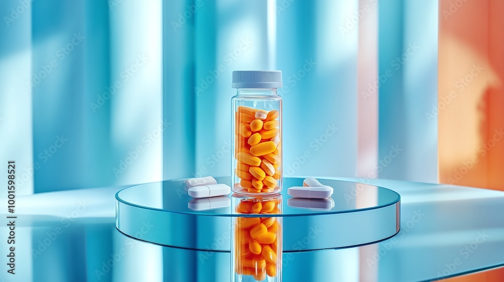 prescription opioids addiction and overdose concept with a pill bottle ...