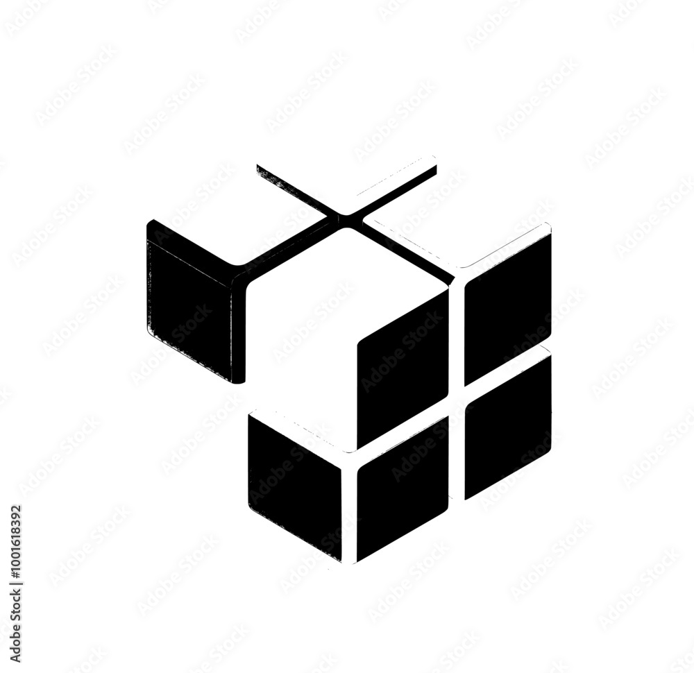 Symbolizing structure, 3D models, and geometric concepts, two isometric ...