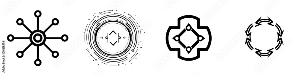 Diagram symbolizing data flow and connectivity with interconnected ...