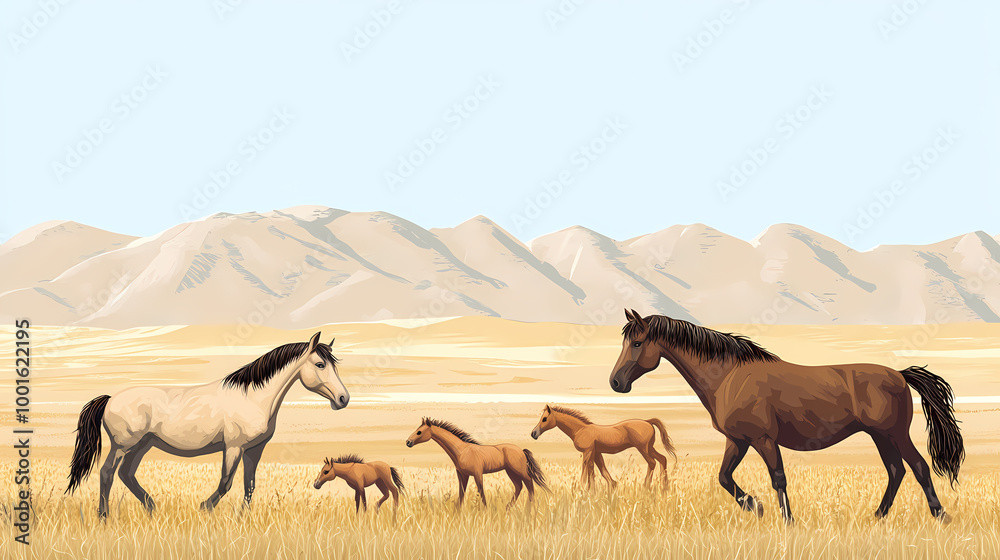 Comprehensive infographic the life cycle of equus ferus przewalskii ...