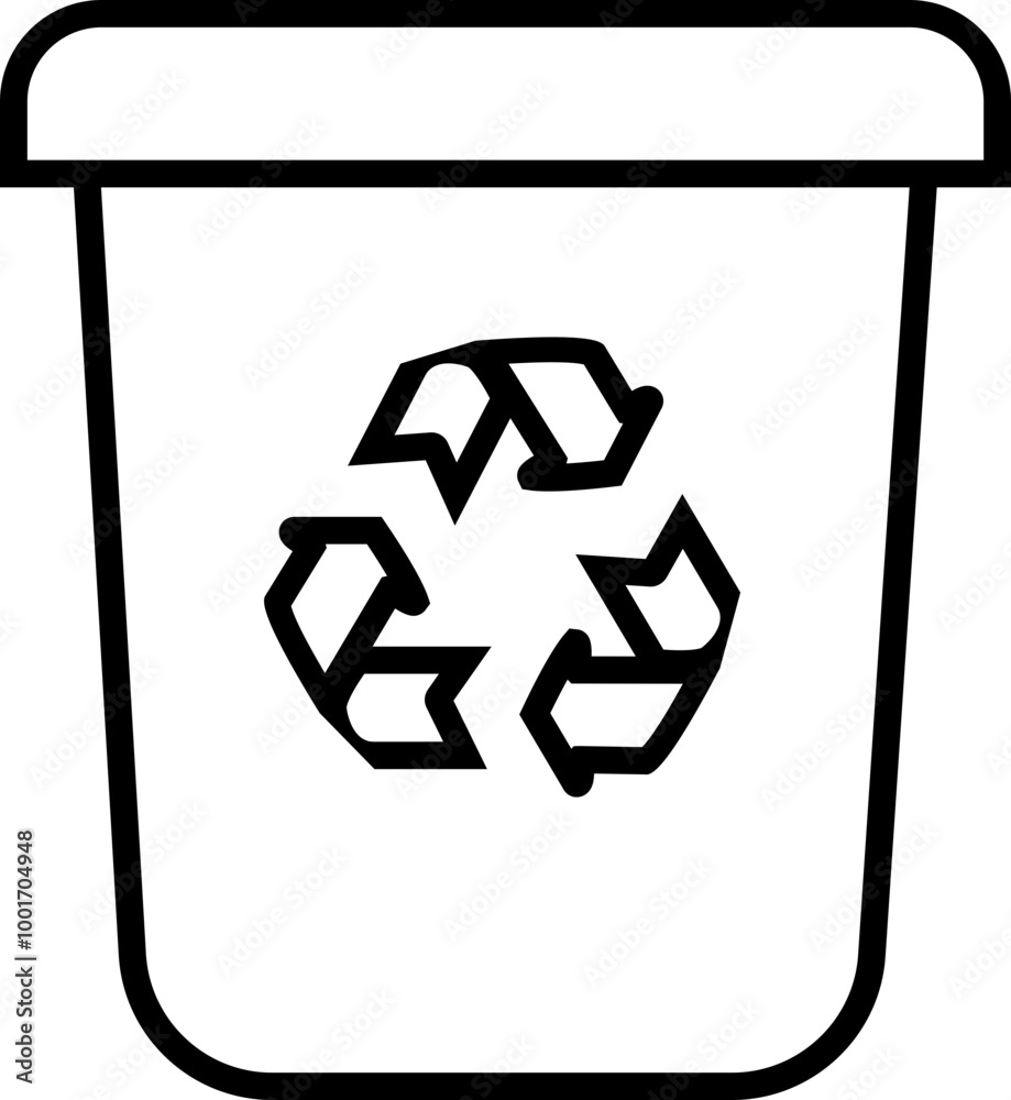 Trash bin Garbage icon in line. vector for apps or web trash dustbin ...