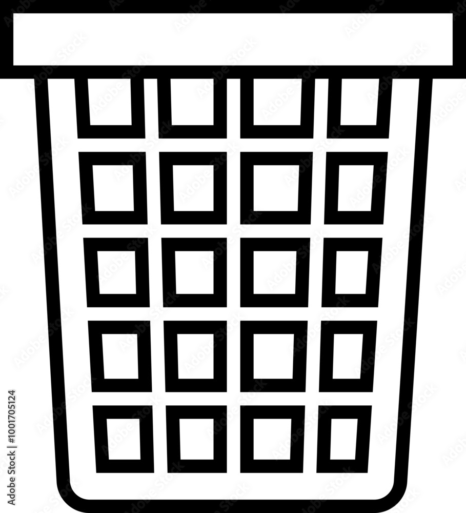 Trash bin Garbage icon in line. vector for apps or web trash dustbin ...