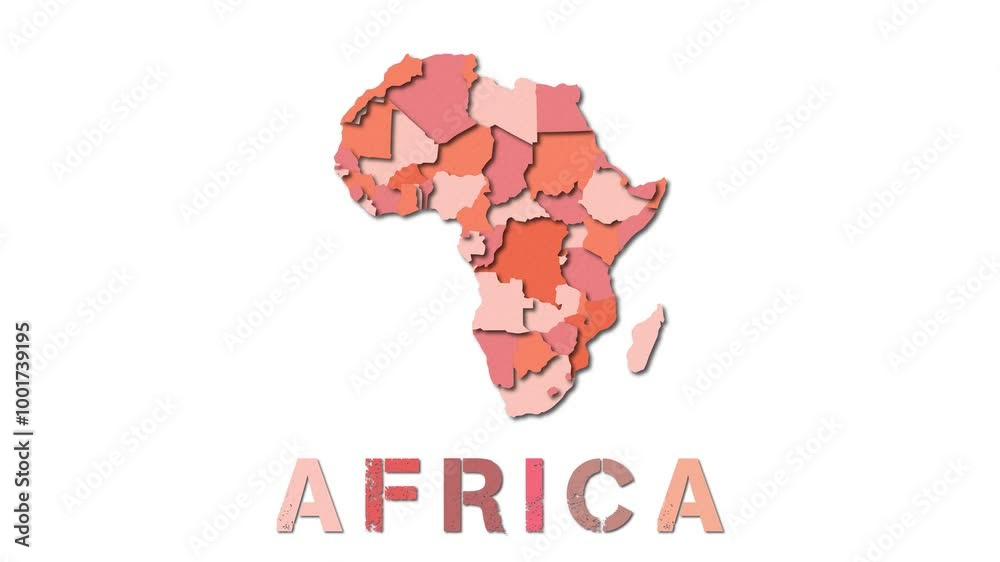 Vídeo do Stock: Africa map with paper regions. Animated continent map ...