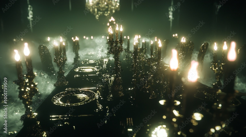 'Gothic Feast of the Undead: Sinister Vampire Banquet Table with ...