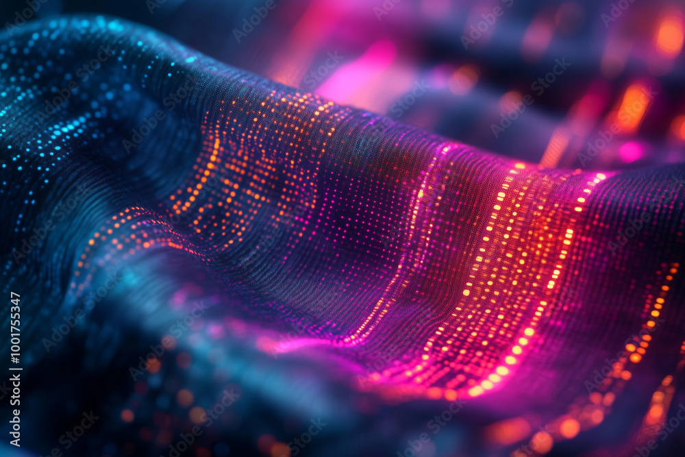 Exploring the intricate details of a futuristic high-tech fabric with ...