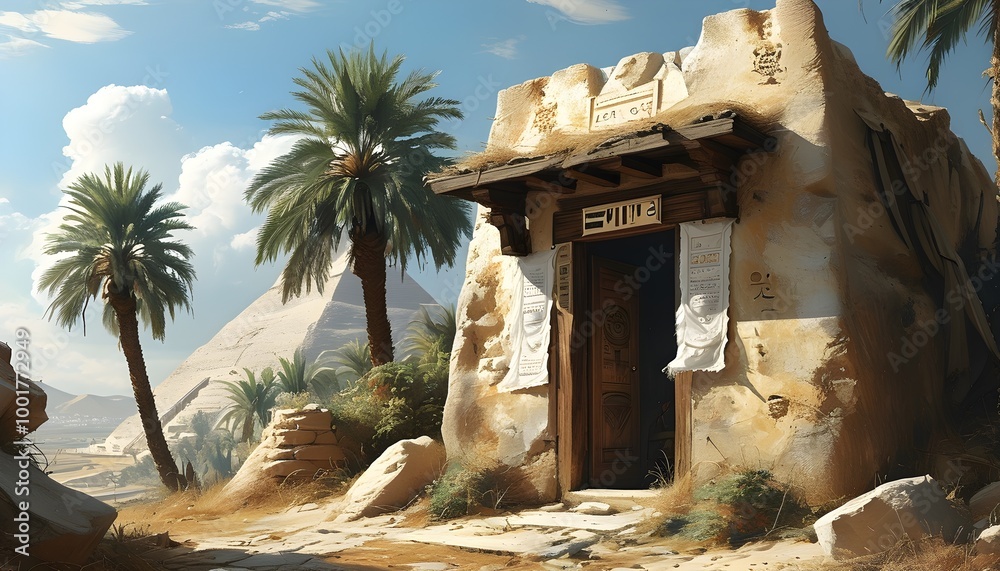 Ancient Hebrew house in Egypt featuring Passover mark on door frame ...