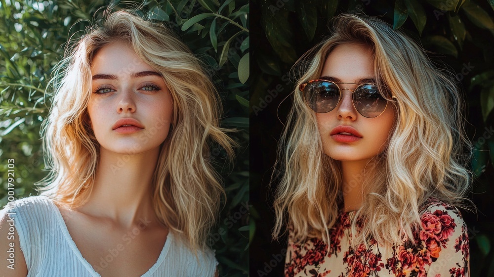 portraits highlight the juxtaposition of a womans real life appearance ...