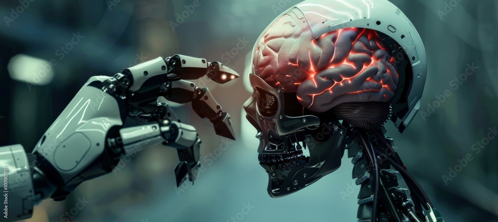 ai robot employing human brain: bridging technology and biology Stock ...