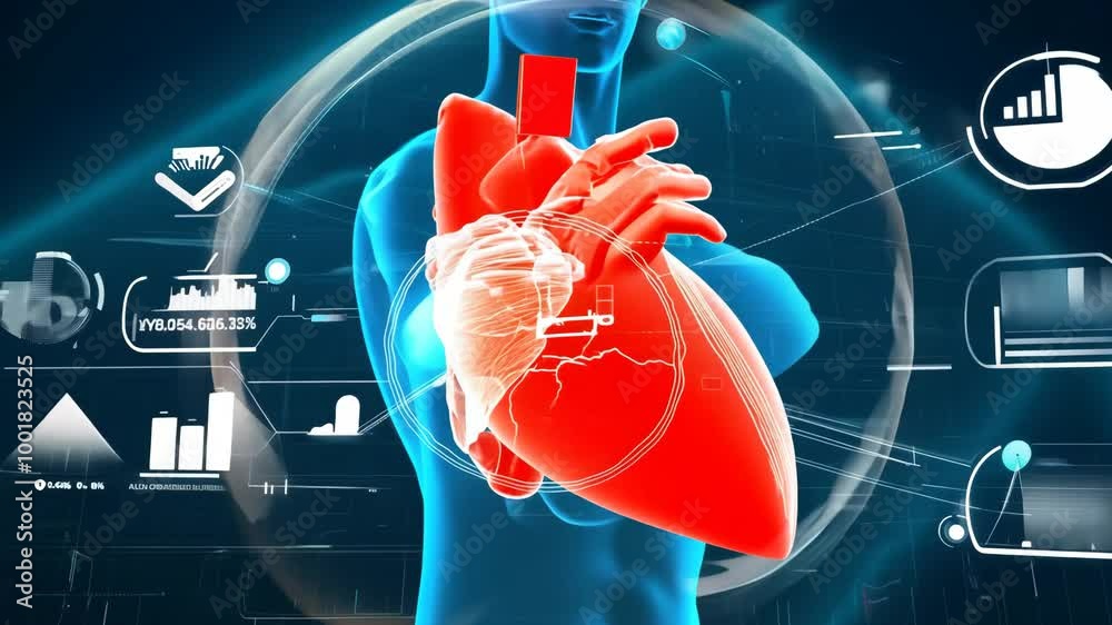 Digital holographic heart in modern lab environment medical research ...