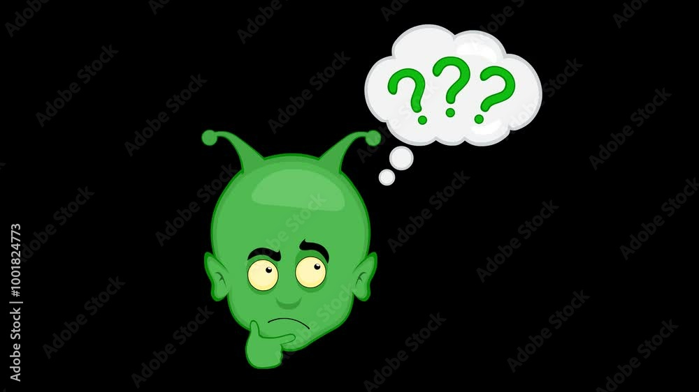 video animation face character alien, extraterrestrial or goblin ...