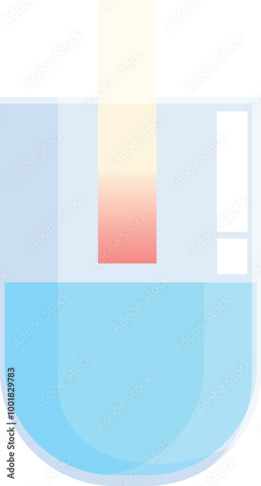 This icon featuring litmus paper measuring the ph of a liquid in a ...