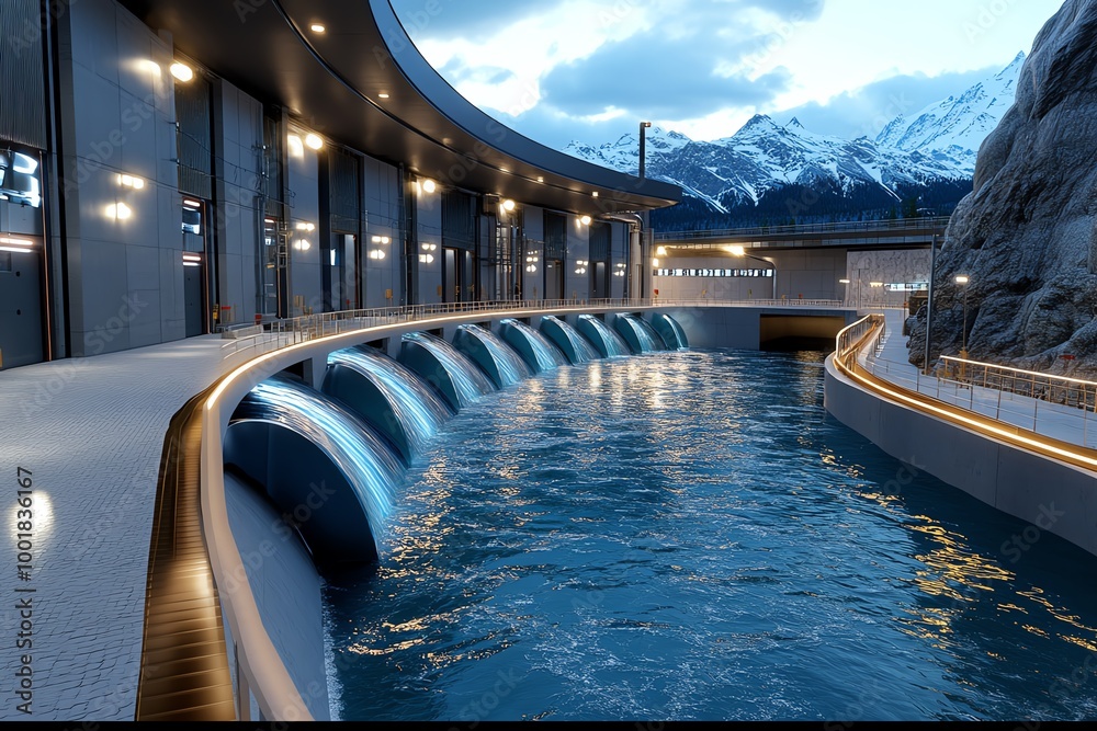 3D-rendered hydroelectric power station, where users can explore how ...