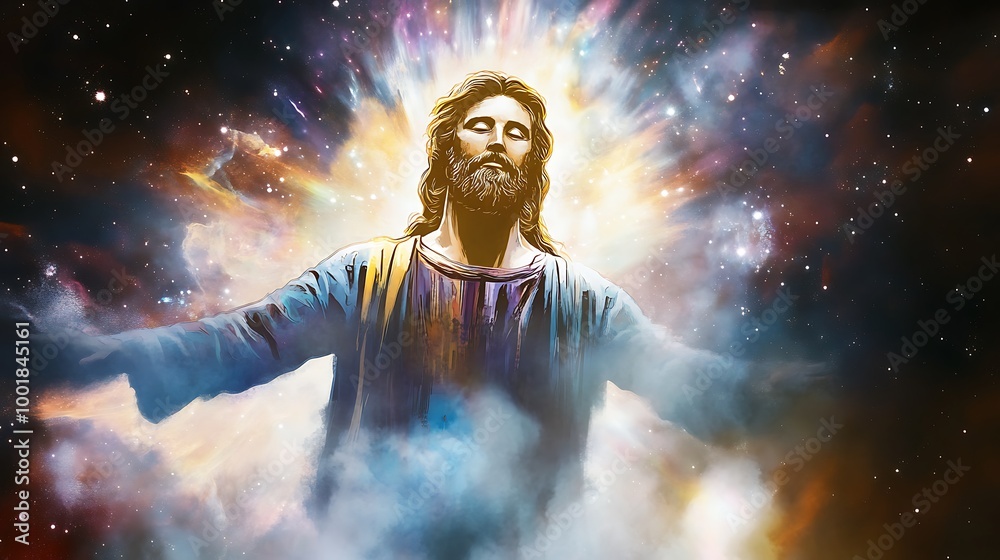 An aweinspiring depiction of God as a powerful and transcendent figure ...