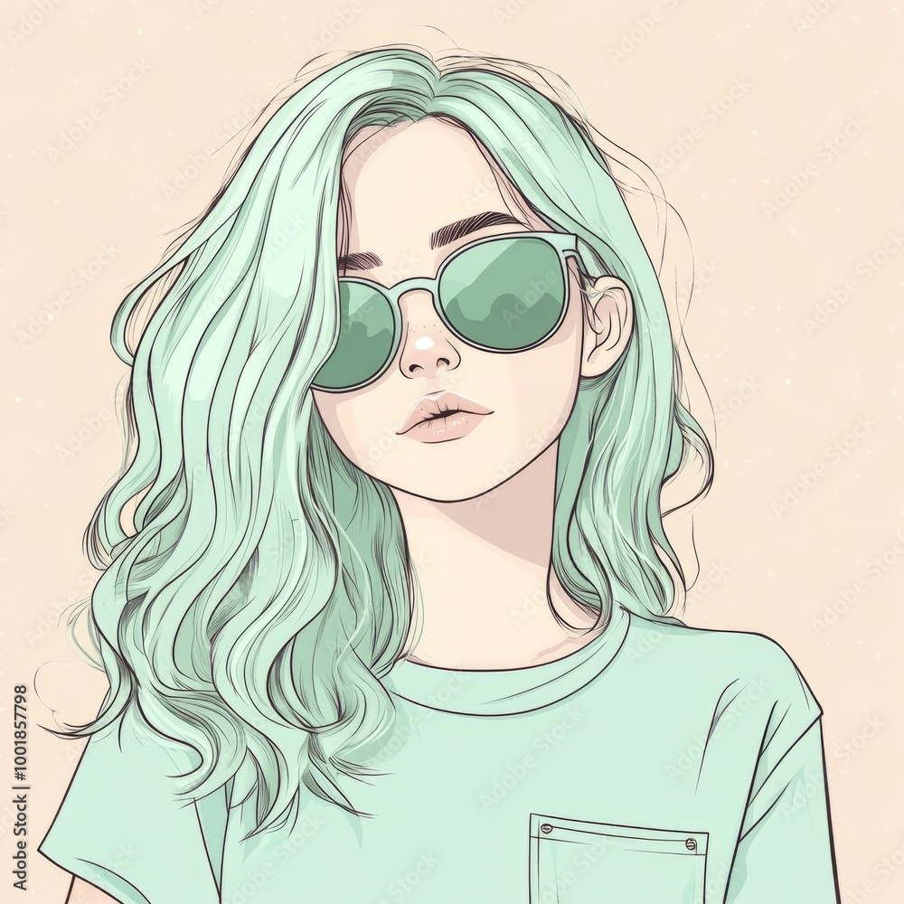 American comic style avatar, cool, simple, line style, cute, funny ...