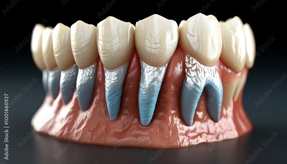 ภาพประกอบสต็อก Futuristic 3D Hologram Display of Human Teeth Anatomy ...