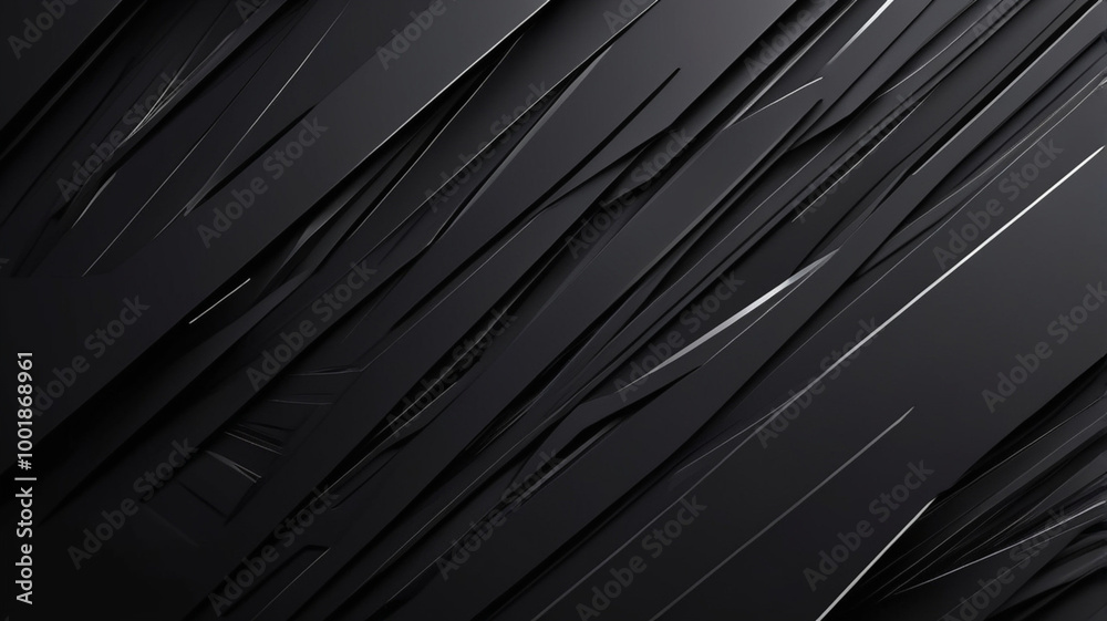 Long, sleek black blocks arranged in a staggered pattern, creating a ...