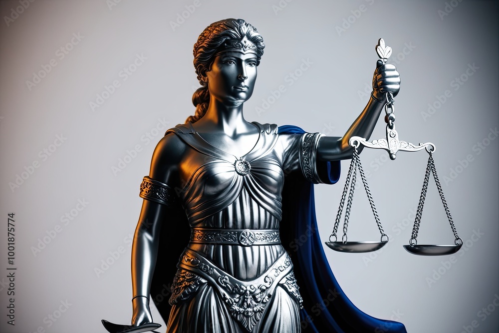 Lady Justice Empowered with Silver Scales - Champion of Equality and ...