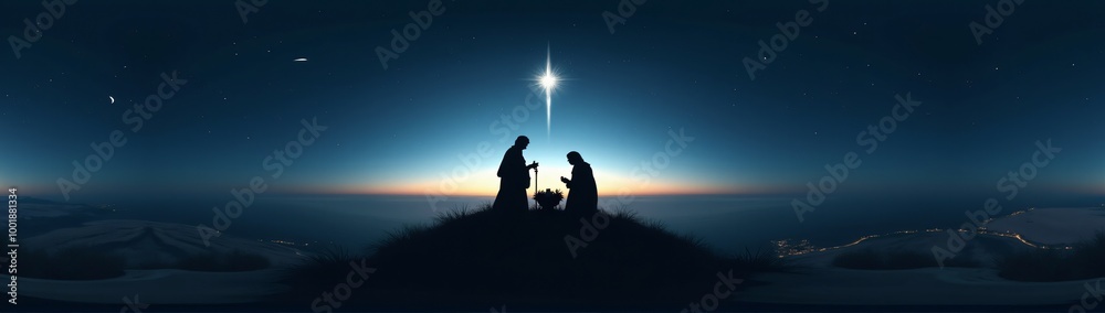 360 degree, Christmas nativity scene, Virgin Mary and Joseph and baby ...