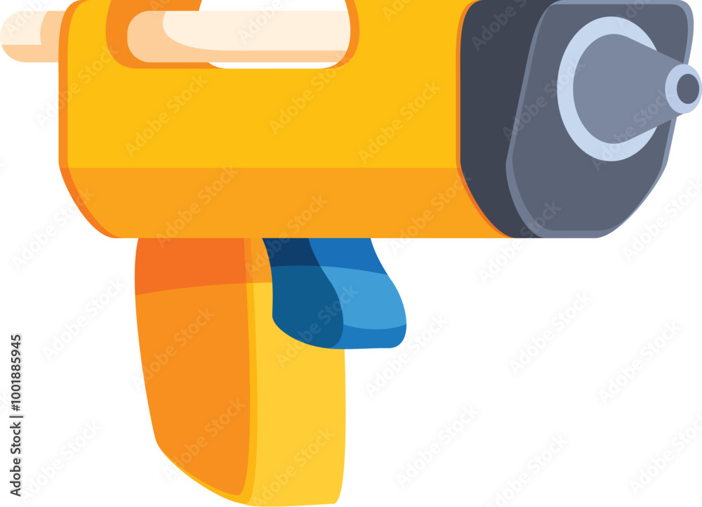 Yellow glue gun with a glue stick inserted is ready for crafts and diy ...